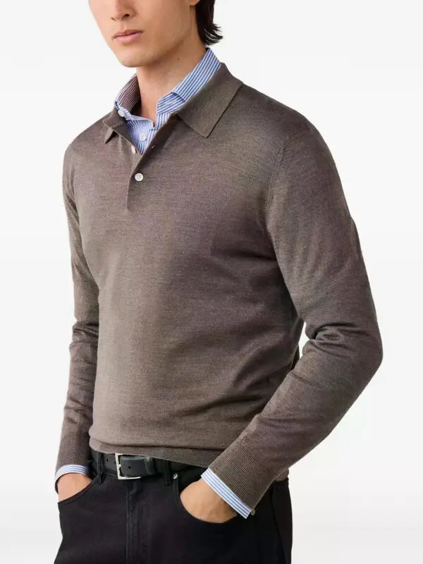 HACKETT  Knitted Long-sleeve Polo Shirt