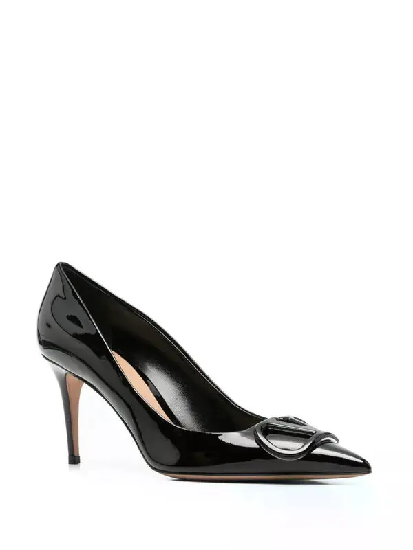 Valentino Garavani Vlogo Signature Patent Leather Pumps - Black