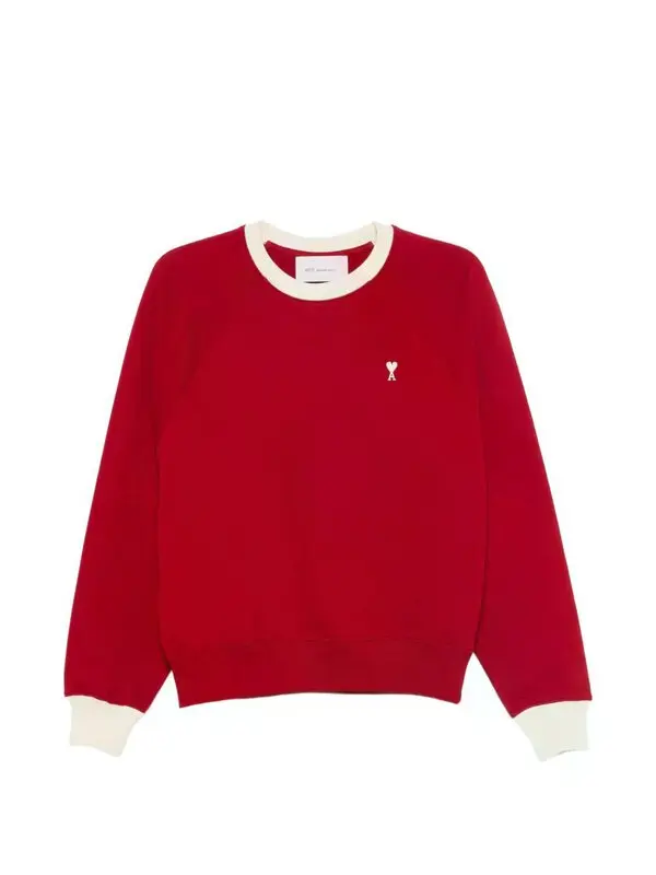 AMI Paris De Coeur Raglan-sleeve Sweater - Red