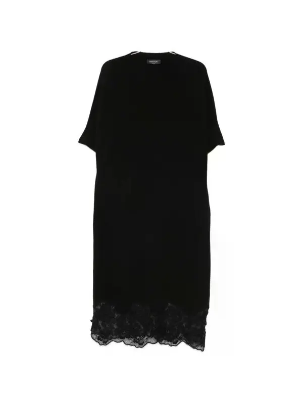 Fabiana Filippi Lace-trim Short-sleeve Dress - Black
