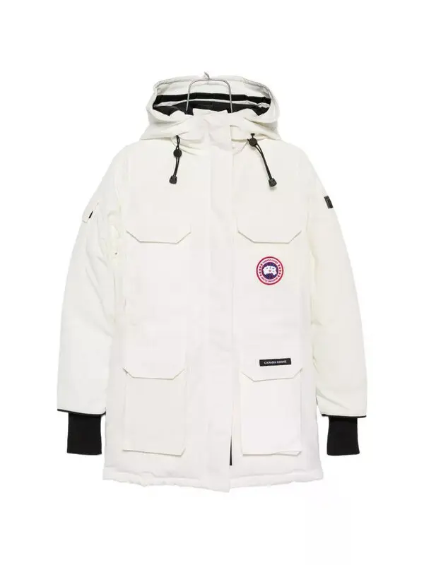 Canada Goose Hooded Logo-patch Coat - White