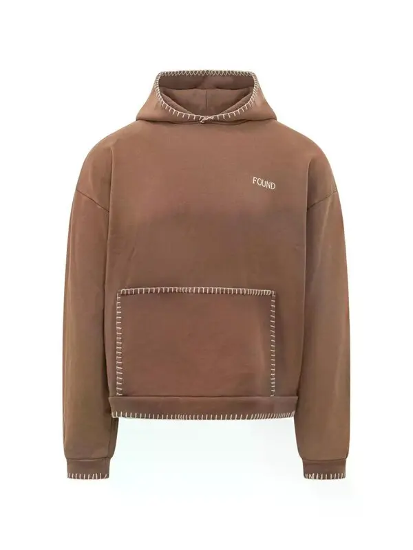 FOUND Stitched-logo Hoodie - Brown