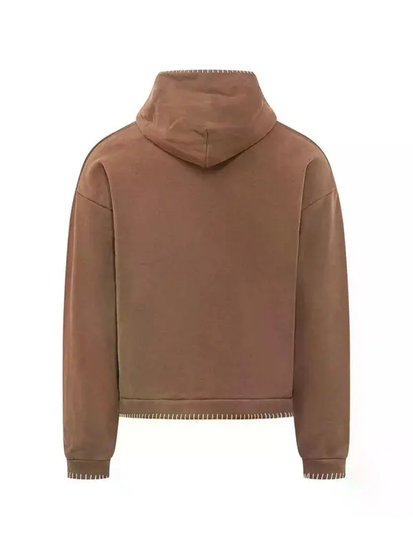 FOUND Stitched-logo Hoodie - Brown