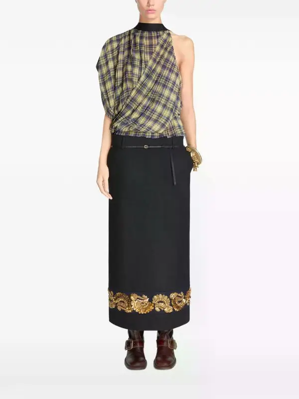 Dries Van Noten Draped Pleated Top - Green