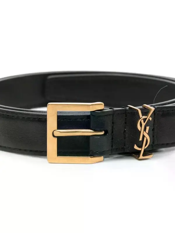 Saint Laurent Plaque Leather Belt