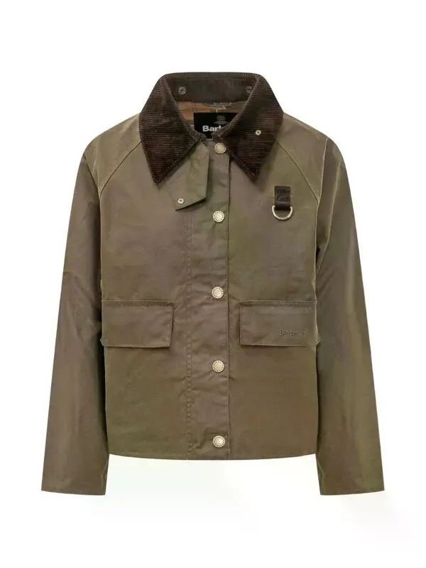 Barbour Spey Waxed-cotton Jacket With Corduroy Collar