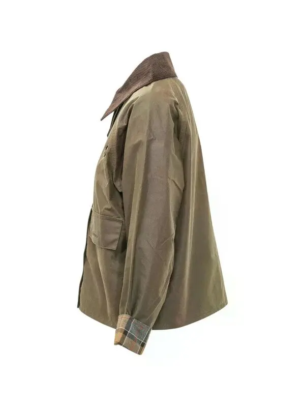 Barbour Spey Waxed-cotton Jacket With Corduroy Collar