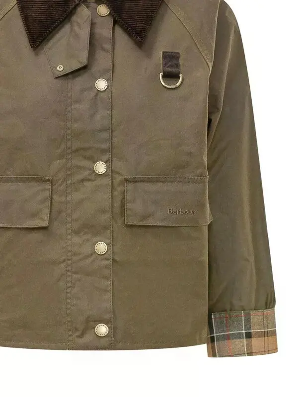 Barbour Spey Waxed-cotton Jacket With Corduroy Collar