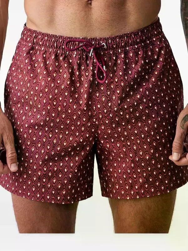 Marc O'polo Geometric-print Drawstring Swim Shorts