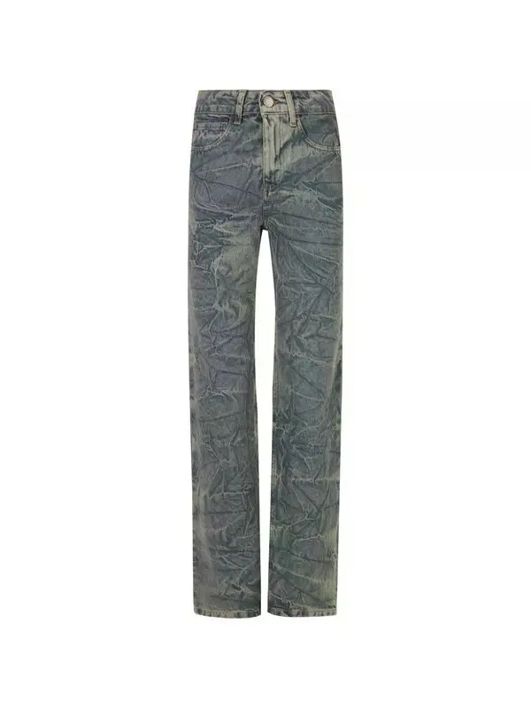 Federica Tosi Acid-wash Straight-leg Jeans - Blue