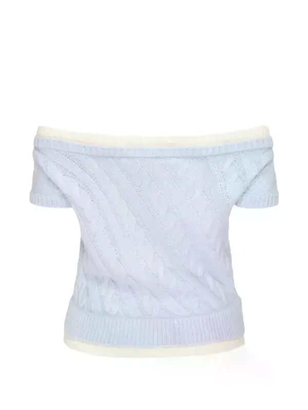 SHUSHU/TONG Off-shoulder Cable-knit Top