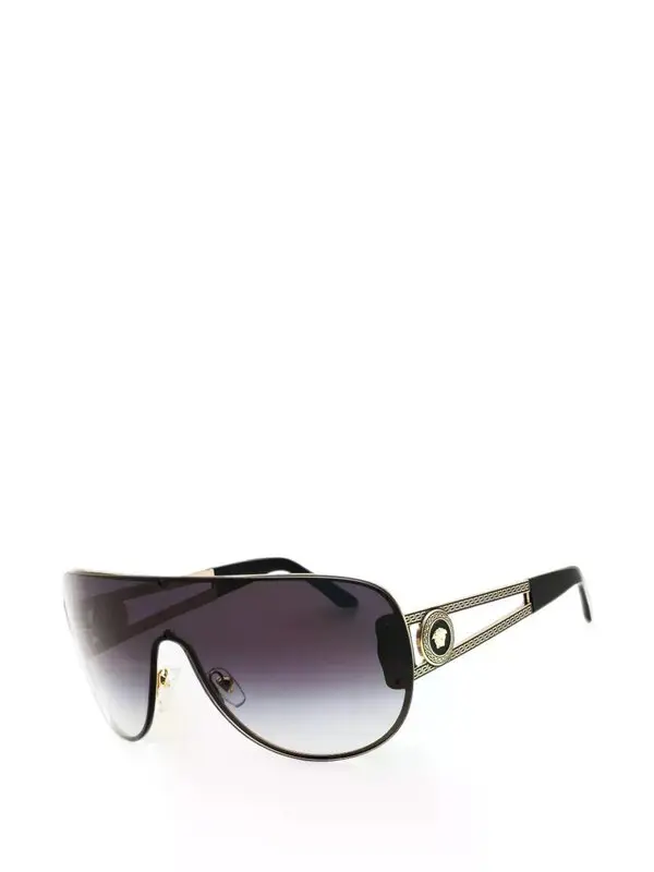 Versace Medusa Embellishment Shield Frame Sunglasses - Gold