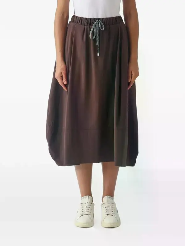 GRAN SASSO Drawstring Balloon Midi Skirt