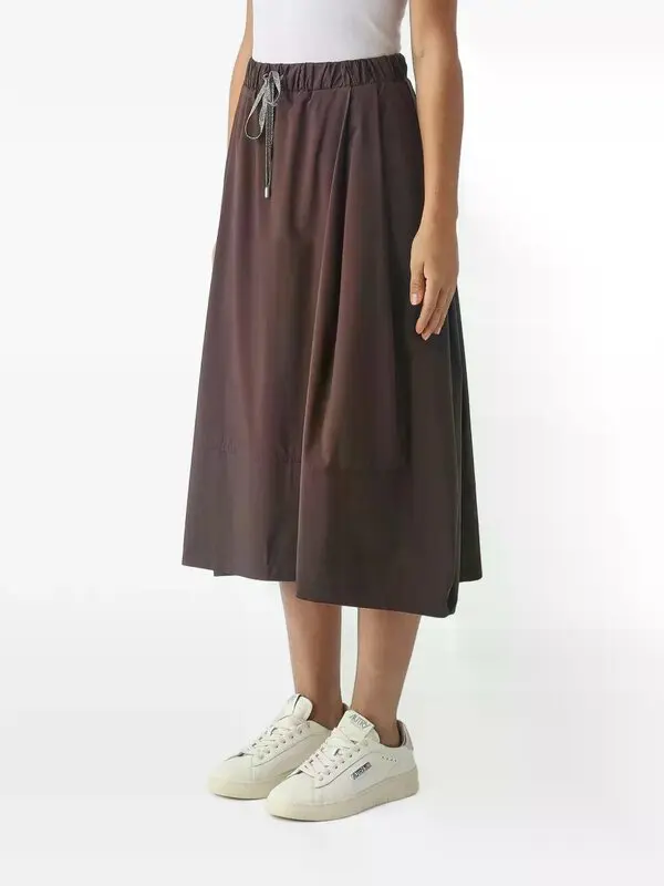 GRAN SASSO Drawstring Balloon Midi Skirt