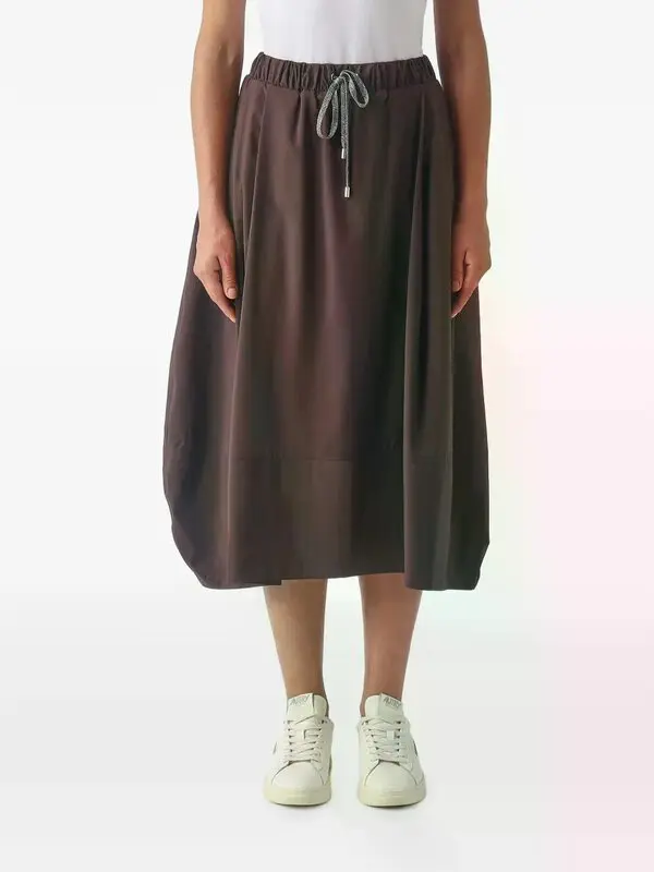 GRAN SASSO Drawstring Skirt - Brown