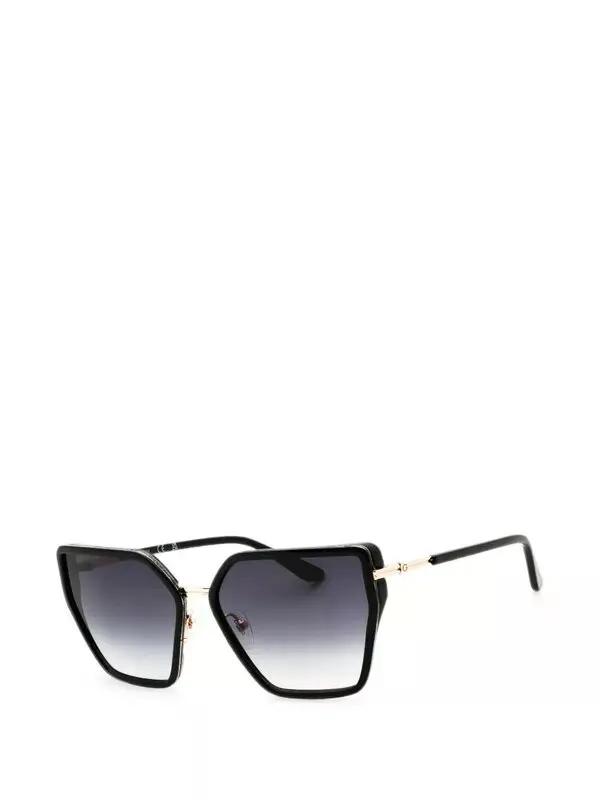 Guess Cat-eye Sunglasses With Gold-tone Hardware - Black