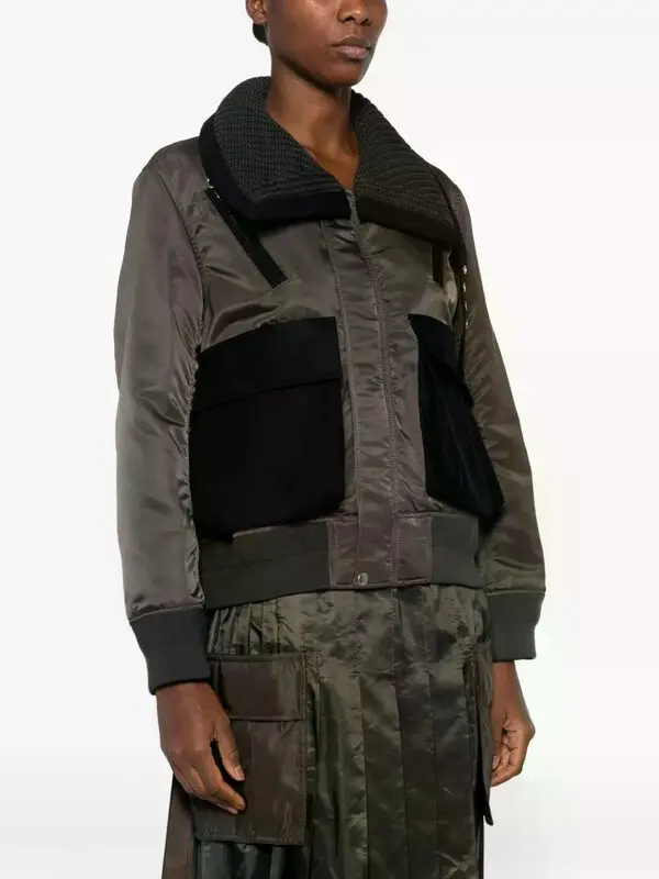 Sacai Buckle-collar Panelled Jacket
