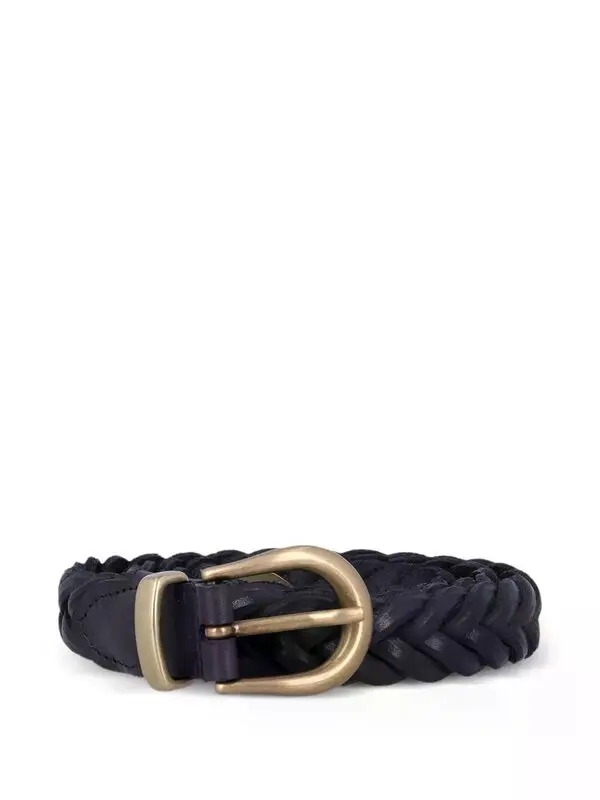 MANCINI 1979 Braided Leather Belt - Black