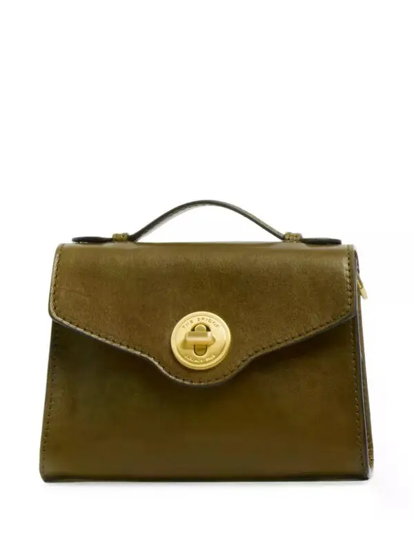 THE BRIDGE Twist-lock Leather Tote Bag - Green