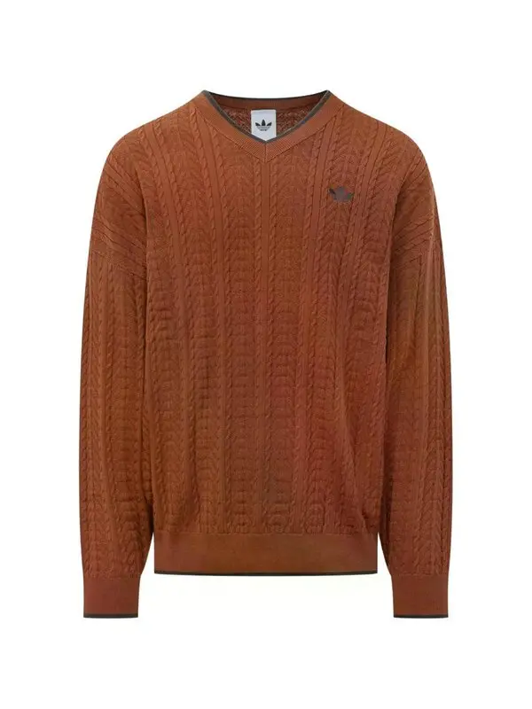 Adidas Cable-knit V-neck Sweater