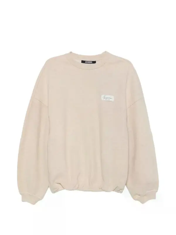 Jacquemus Logo Patch Drop-shoulder Sweater - Neutrals