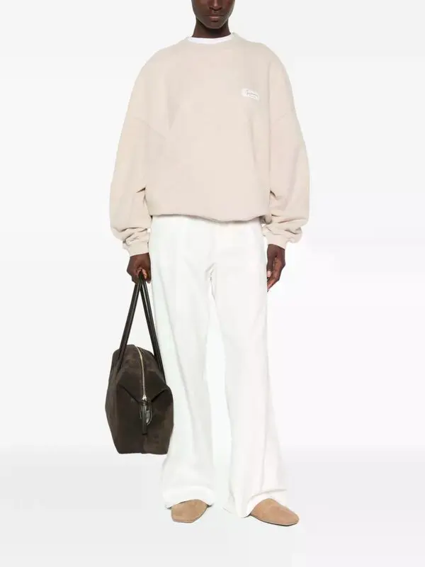 Jacquemus Logo Patch Drop-shoulder Sweater - Neutrals
