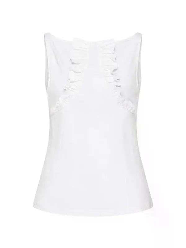 SHUSHU/TONG Ruffled-trim T-shirt - White
