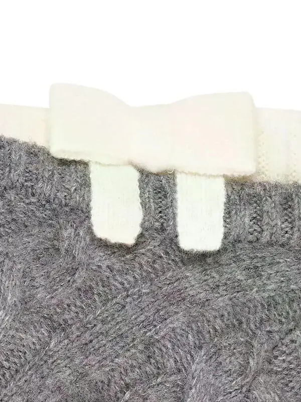 SHUSHU/TONG Cable-knit Bow-detail Top