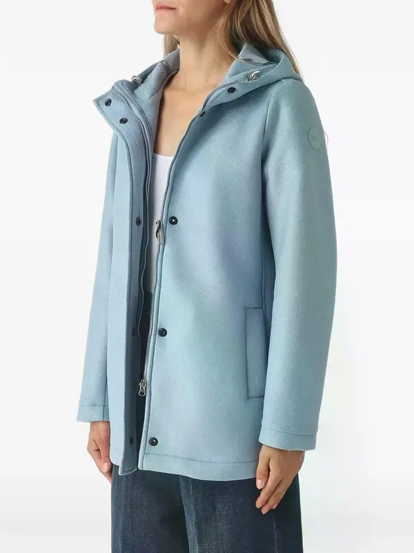 COLMAR Hooded Zip-up Single-breasted Coat - Blue