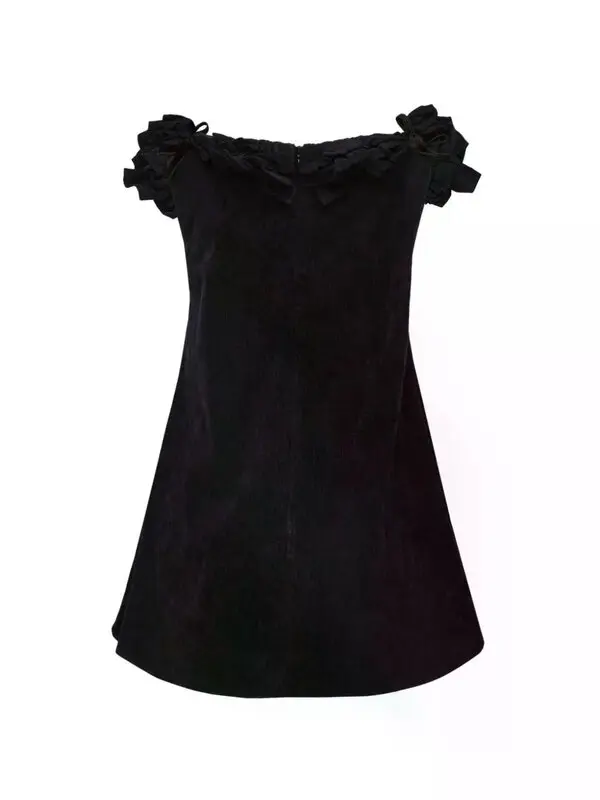 SHUSHU/TONG Ruffled Lace-trim Mini Dress - Blue