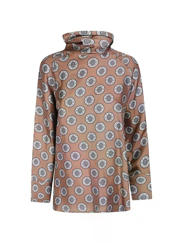 Alberto Biani Medallion Print High-neck Shirt