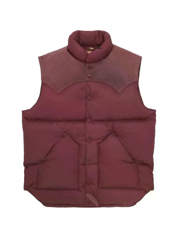 FORTELA Padded Down Vest With Suede Yoke - Red