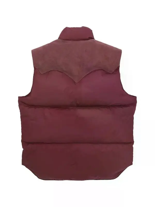 FORTELA Padded Down Vest With Suede Yoke - Red