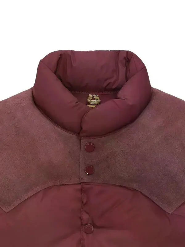 FORTELA Padded Down Vest With Suede Yoke - Red