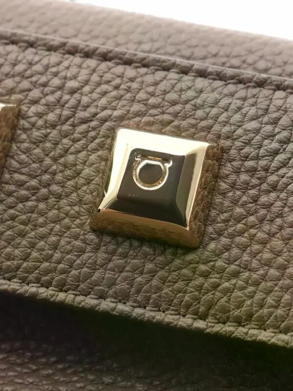 FERRAGAMO Gancini Studded Clutch Bag