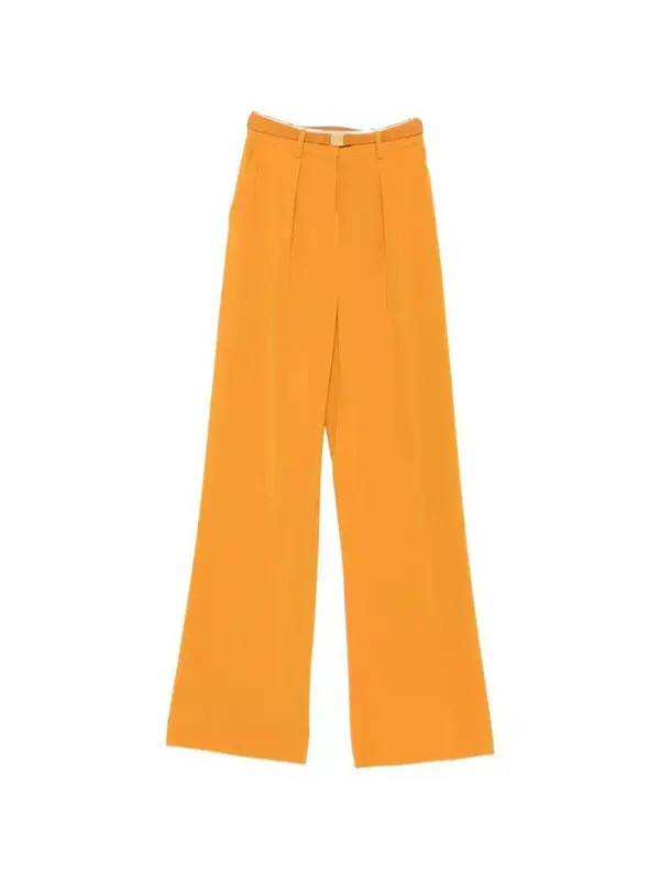 Elisabetta Franchi Belted Pleated-detail Trousers - Yellow
