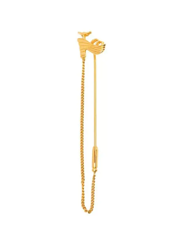 FERRAGAMO Shoe-motif Chain Brooch - Gold