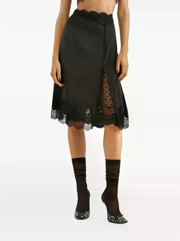 Dolce & Gabbana Silk Satin Skirt - Black