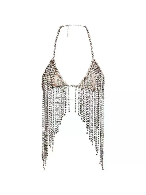 Stella McCartney Crystal Fringed Bra - Silver