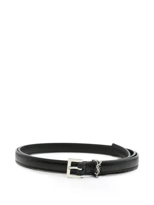 Saint Laurent Cassandre Extra Thin Belt In Smooth Leather