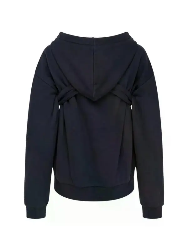 SHUSHU/TONG Bow Detail Logo Hoodie - Blue