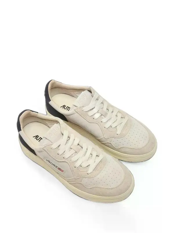 AUTRY Perforated Panelled Suede Sneakers - Neutrals