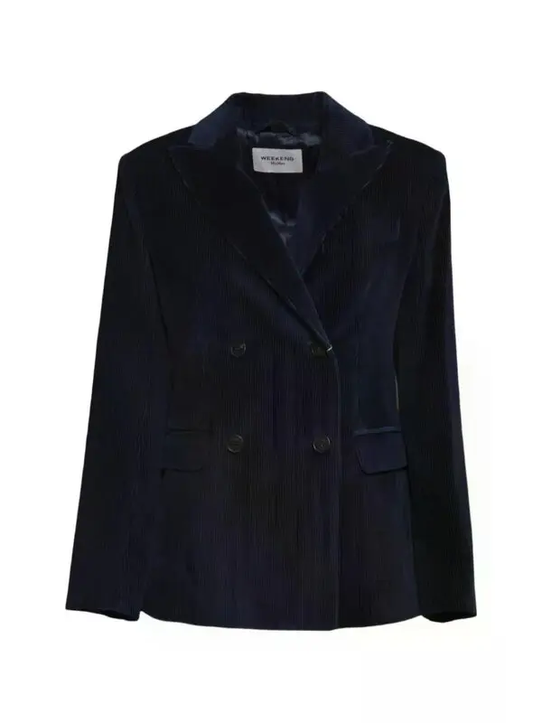 Max Mara Double-breasted Corduroy Blazer - Blue