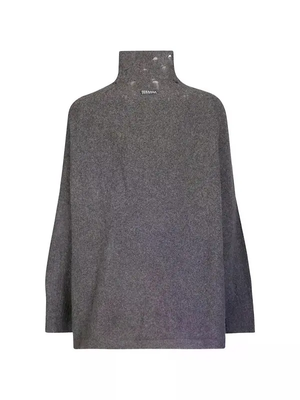 ARCHIVIO B Distressed Bouclé Sweater - Grey