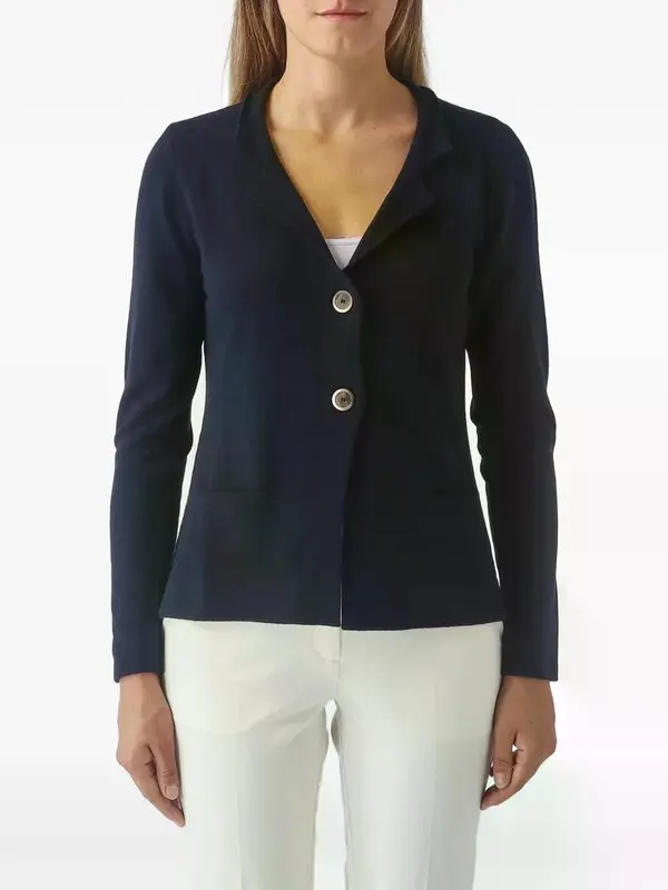 GRAN SASSO Button-fastening Knitted Jacket - Blue