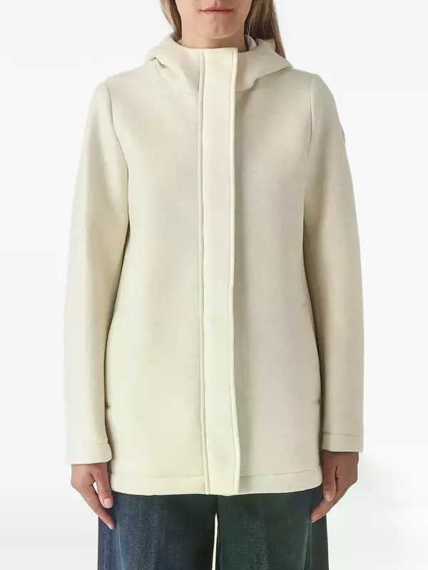 COLMAR Hooded Press-stud Coat - White