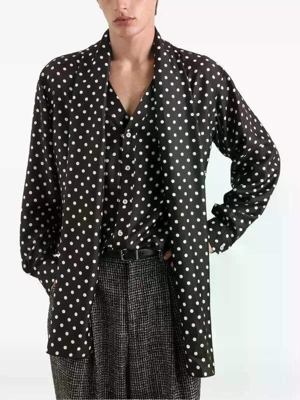 Dolce & Gabbana Polka Dot-print Silk Twill Martini Shirt