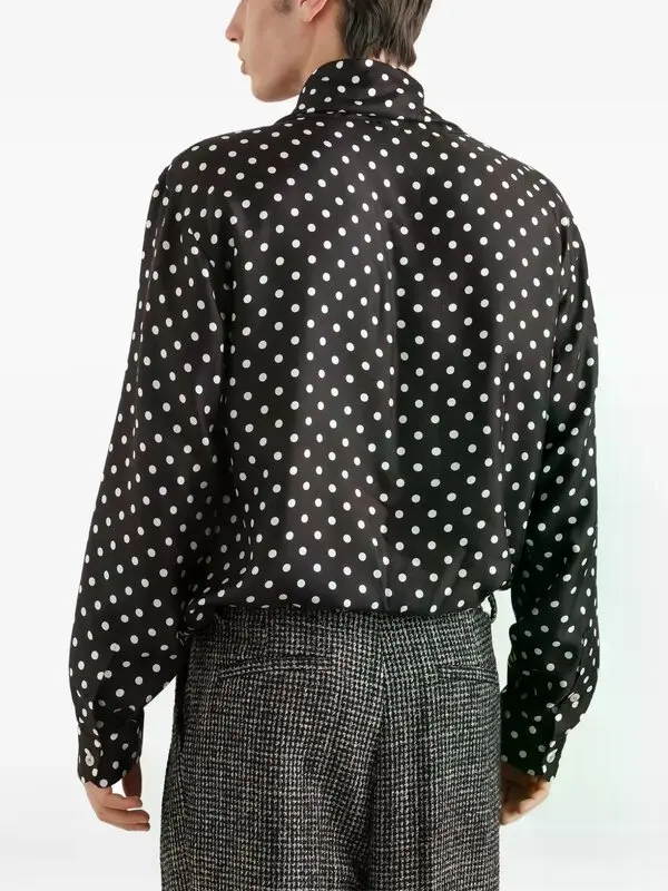 Dolce & Gabbana Polka Dot-print Silk Twill Martini Shirt