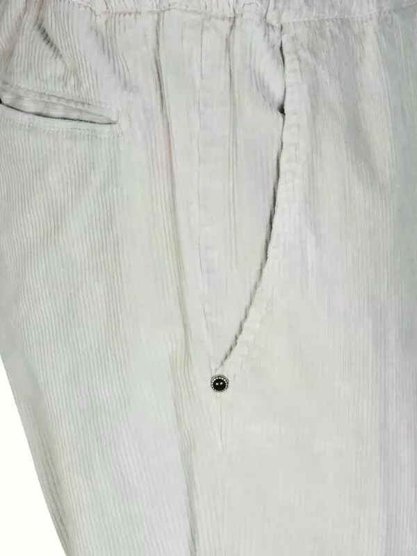WHITE SAND Belted Corduroy Trousers