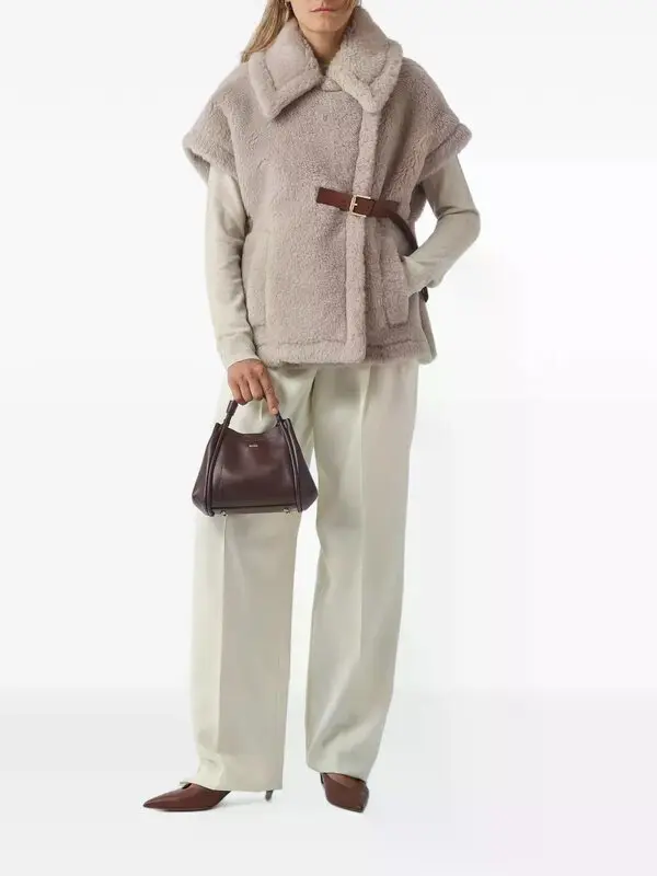 Max Mara Belted Faux Fur Vest